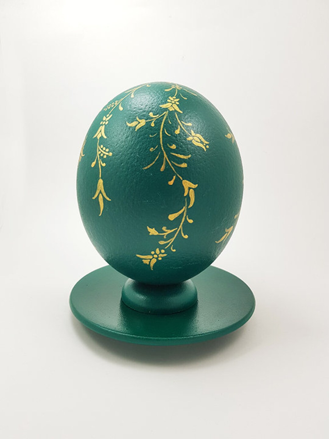 Exquisite Hand-painted Decorative Ostrich Egg - Serene Blossom Garden ...