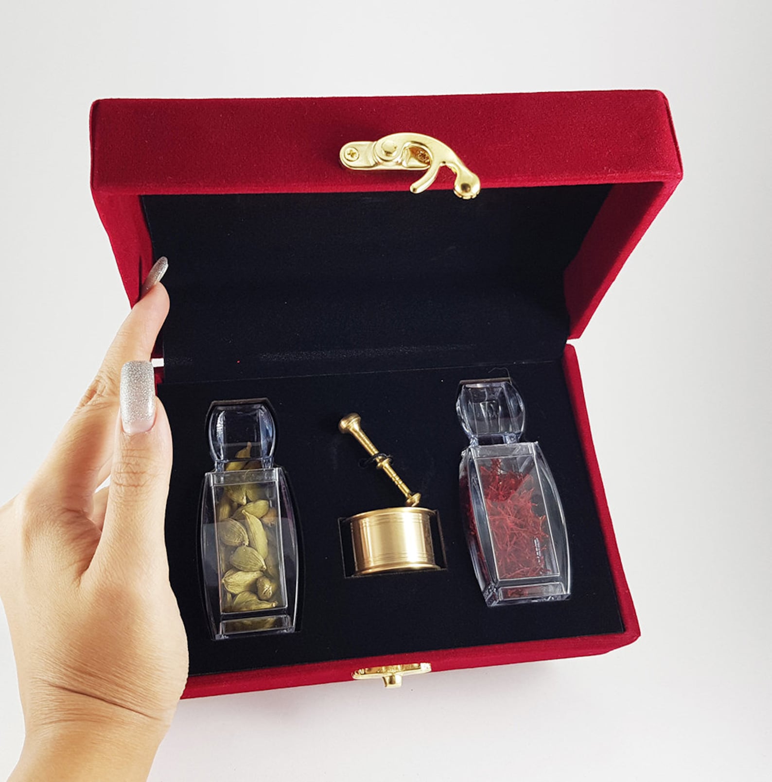 Chic Saffron Box, Premium Pure Saffron Threads With Mortar Grinder and ...