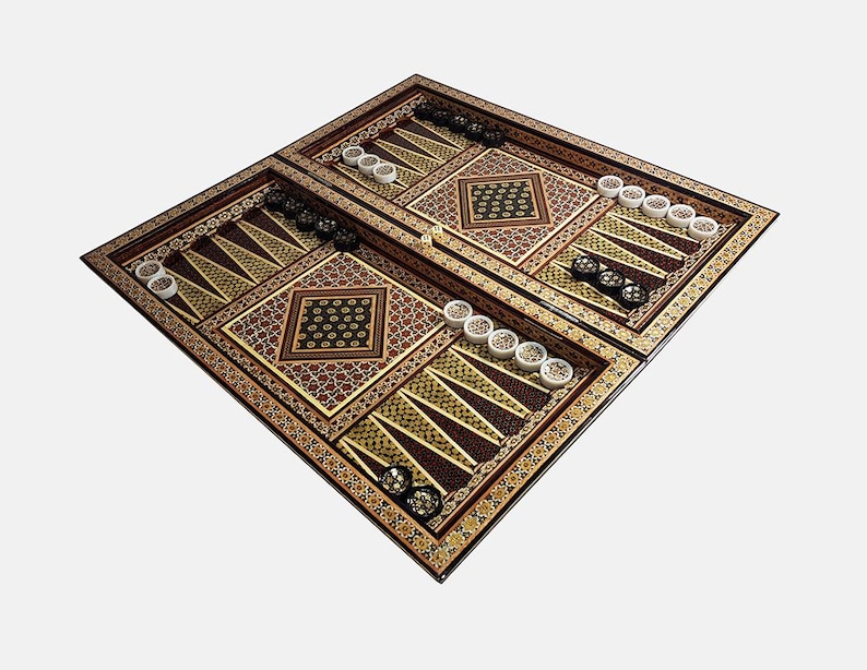 Wooden Handmade Khatam Backgammon, Perfect Khatam Marquetry, Backgammon ...