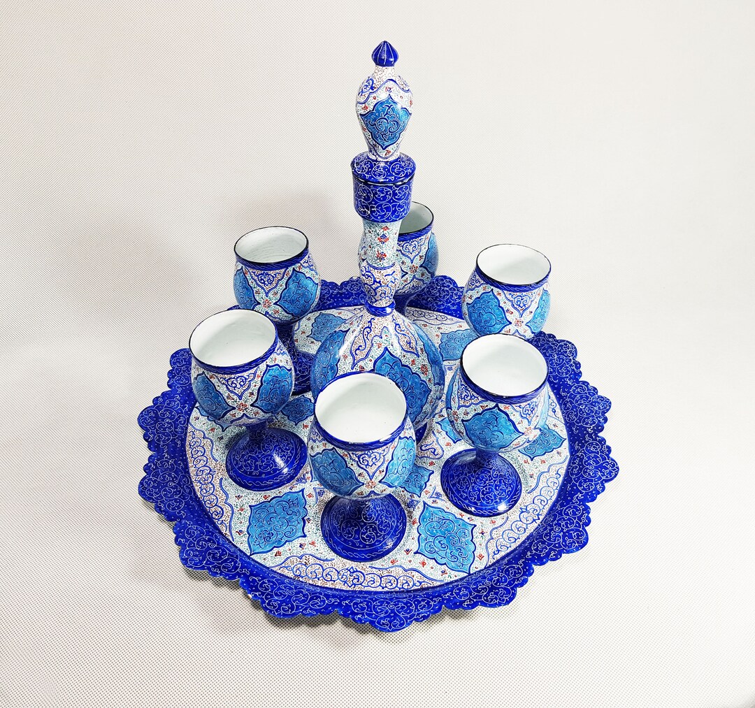 Mina Jug and Cups Set, Enamel, Enameling, Miniature, Mina, Minakari, M3 ...
