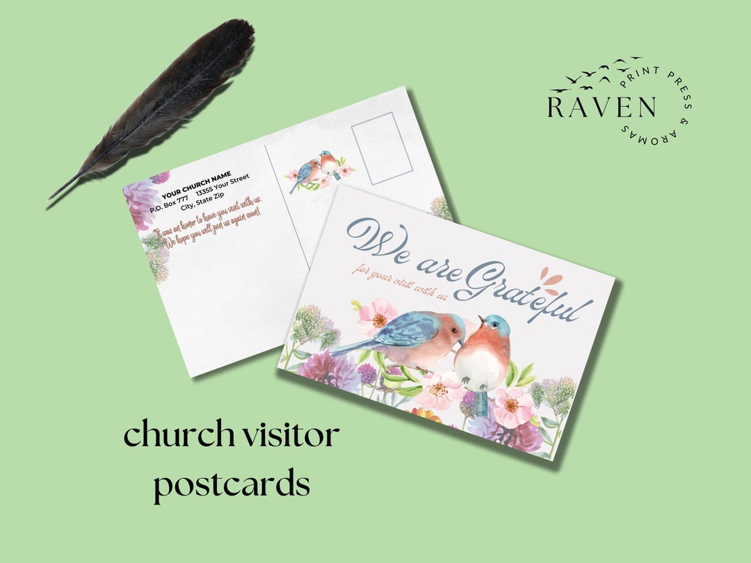 PERSONALIZED Church Visitor Postcard, Church Postcard, Christian ...
