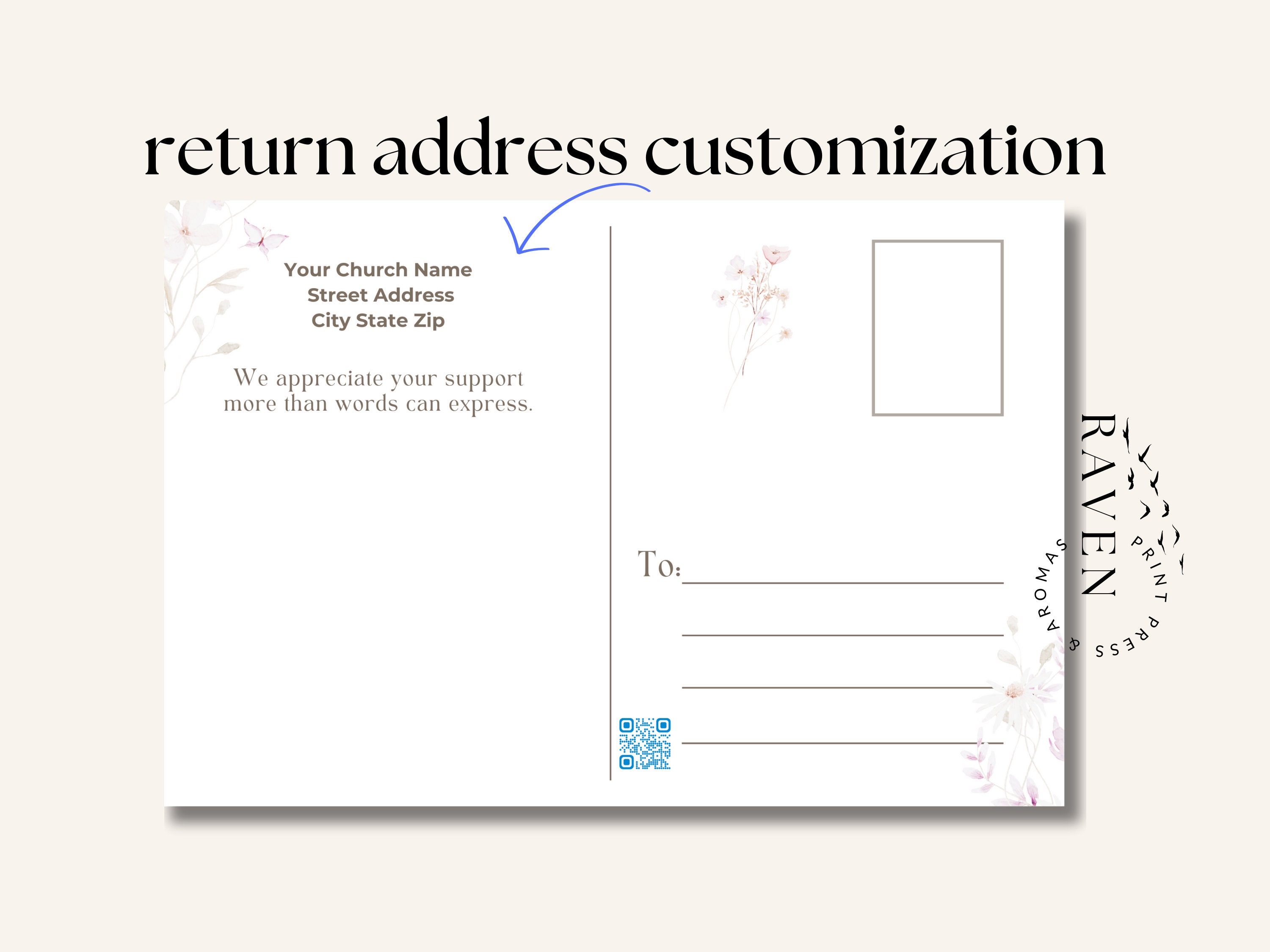 PERSONALIZED Thank You Postcard, Church Postcard, Christian Postcard ...