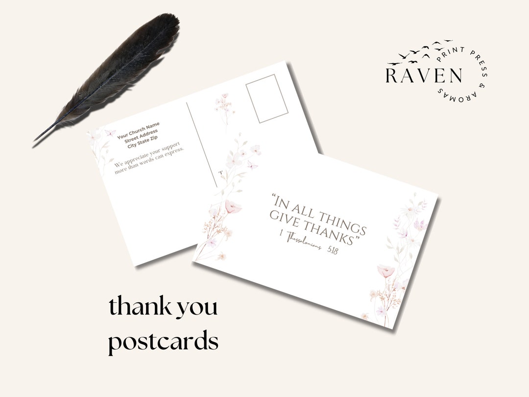 PERSONALIZED Thank You Postcard, Church Postcard, Christian Postcard ...