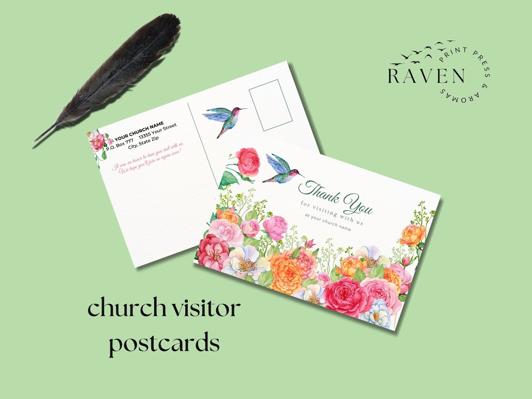 PERSONALIZED Church Visitor Postcard, Church Postcard, Christian ...