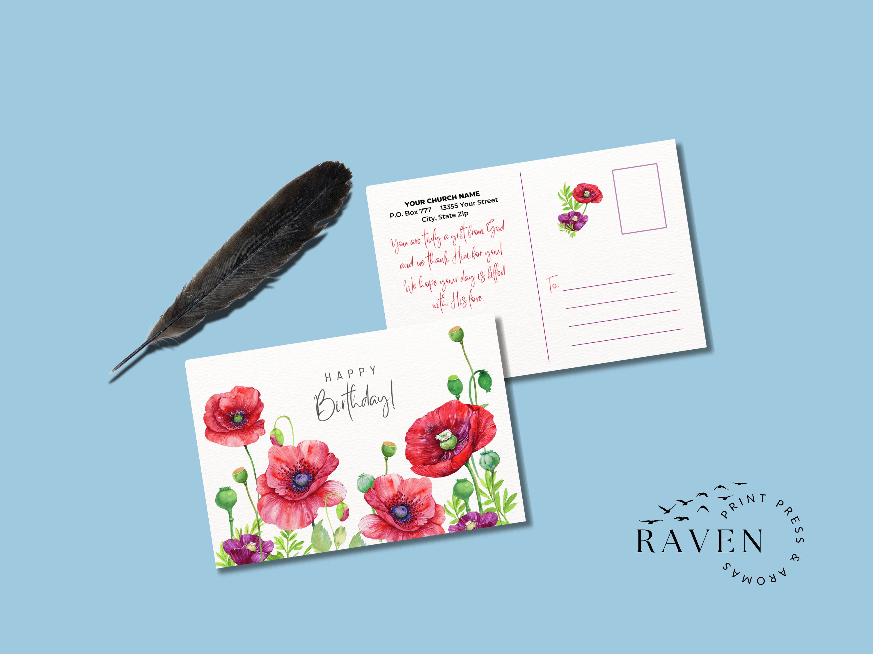 PERSONALIZED Birthday Card, Church Birthday Card, Christian Birthday ...