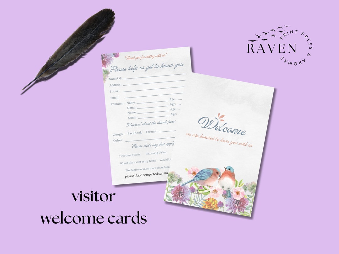 Church Visitor Welcome Card Church Visitor Information Card - Etsy