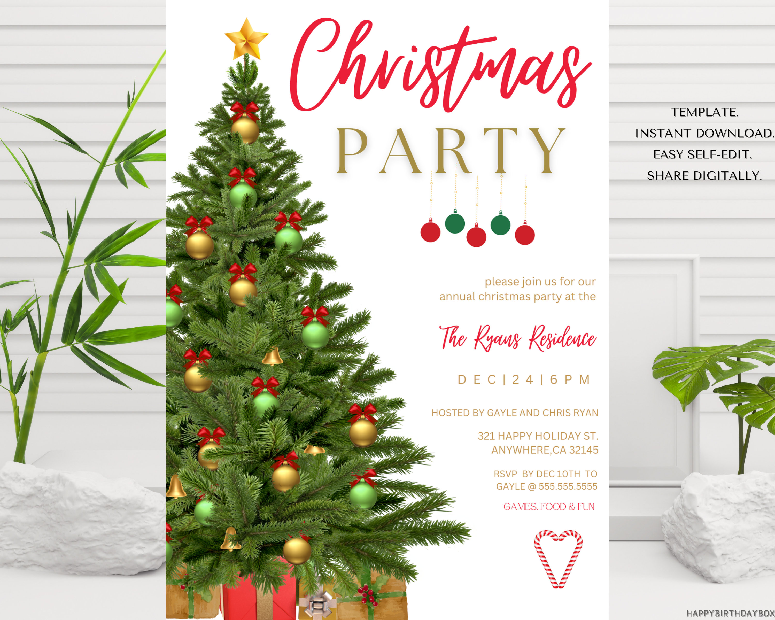 Christmas Party Invitation, Christmas Party Invite, Christmas Party ...