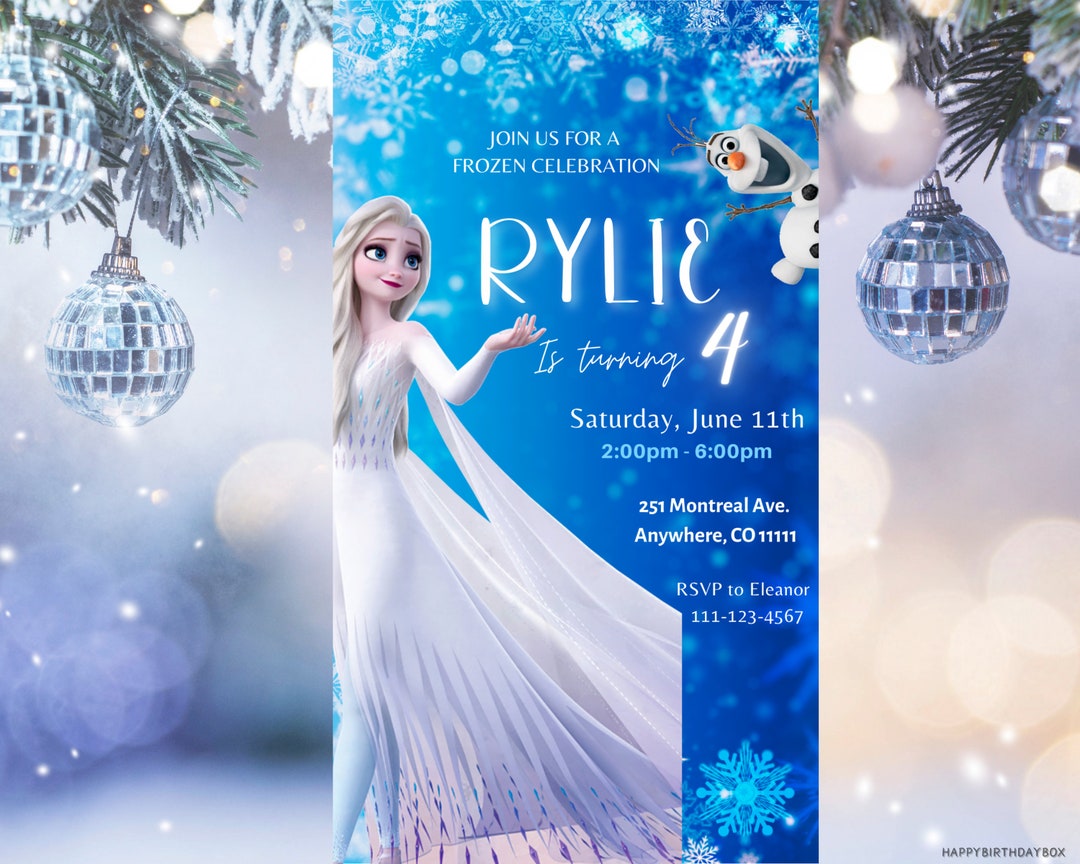 FROZEN Invitation Elsa Birthday Invitation Winter Snow Birthday ...