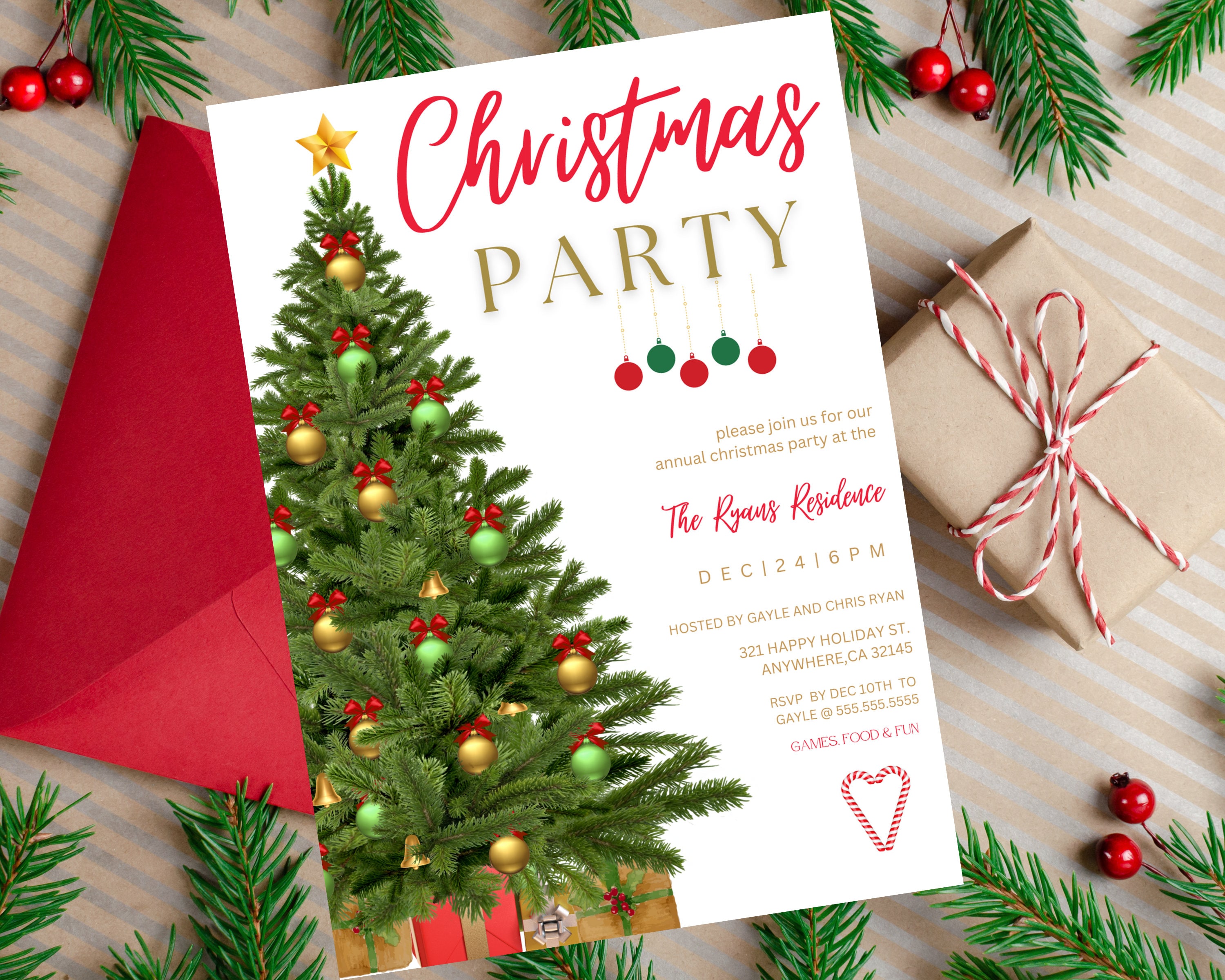 Christmas Party Invitation, Christmas Party Invite, Christmas Party ...