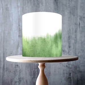 Green Watercolour Edible Cake Topper – Soft Gradient Ombre Pattern ...
