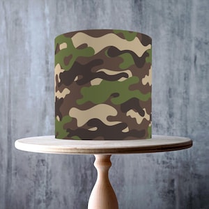 Green Camouflage Edible Cake Topper – Seamless Army Camo Pattern Wrap ...