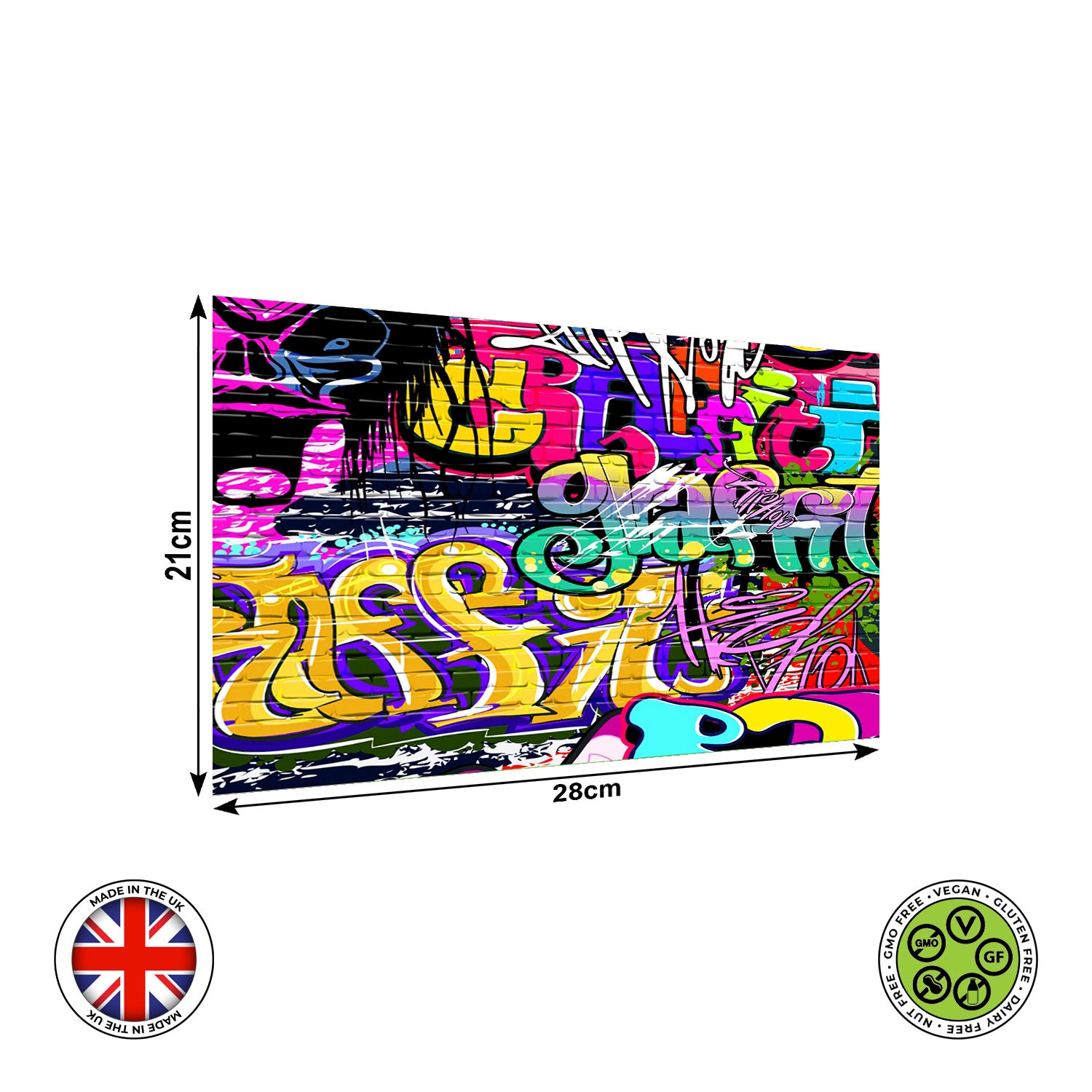 Graffiti Edible Cake Topper – Colourful Urban Street Wall Art Design ...