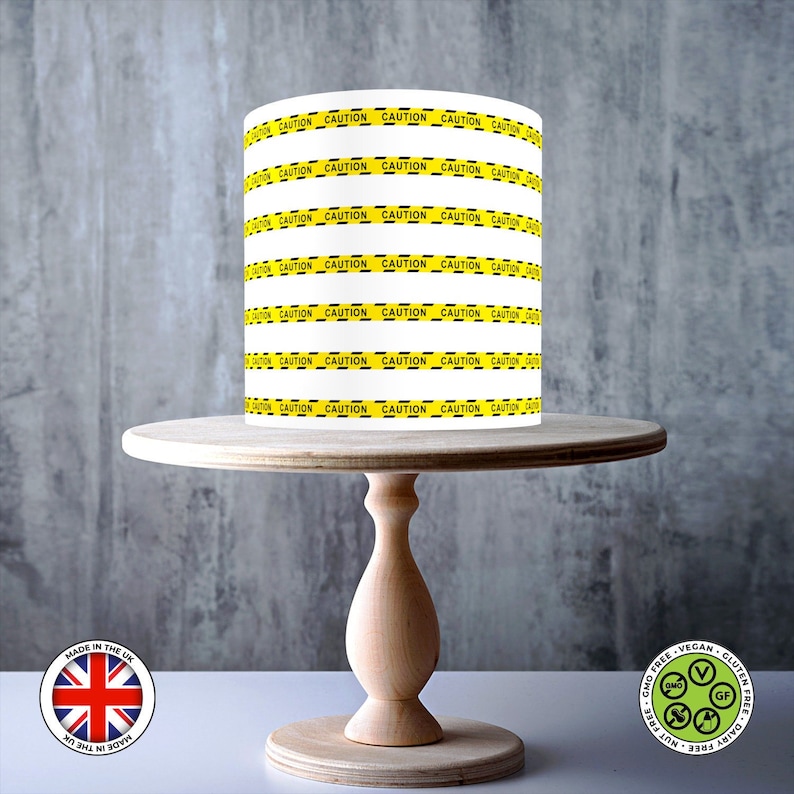 Caution Hazard Tape Edible Cake Topper – Seamless Yellow Police Line ...