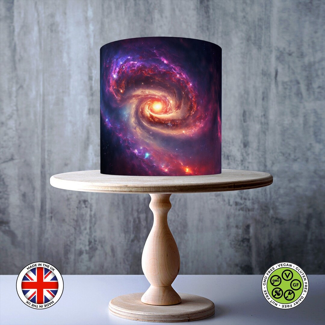 Spiral Galaxy Edible Cake Topper – Universe Cosmic Space Nebula Design ...