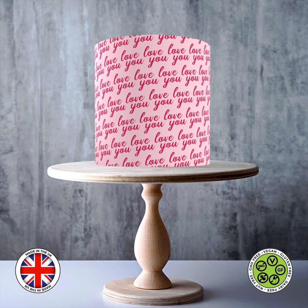 Love You Edible Cake Topper – Seamless Valentine’s Pattern Wrap - ICING ...