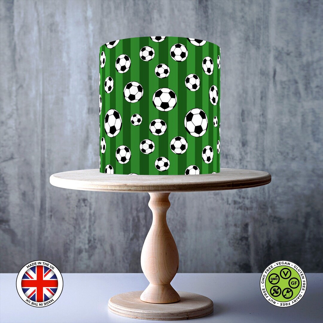Footballs on a Field Seamless Pattern Football Pitch Wrap Around Edible ...