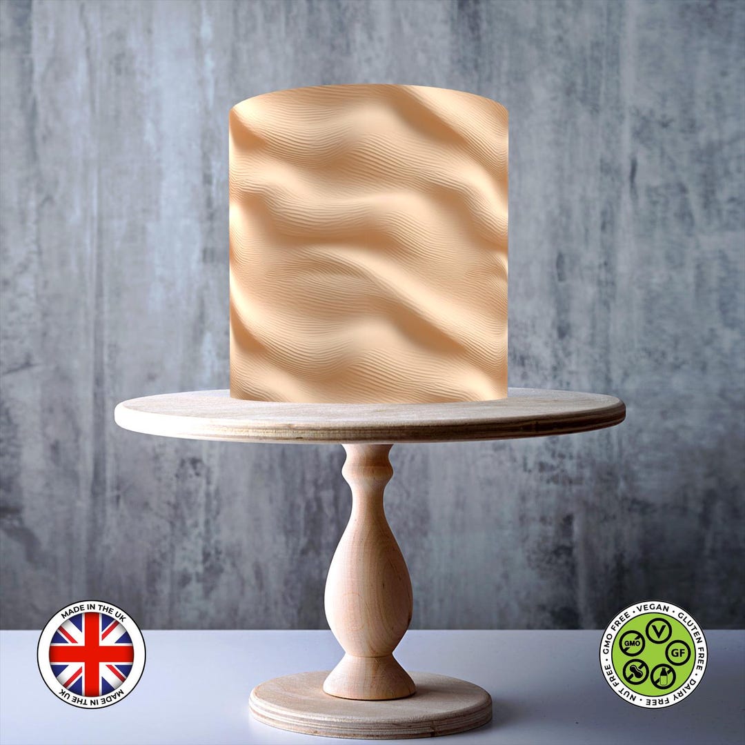 Golden Sand Dunes Edible Cake Topper – Seamless Beige Desert Texture ...