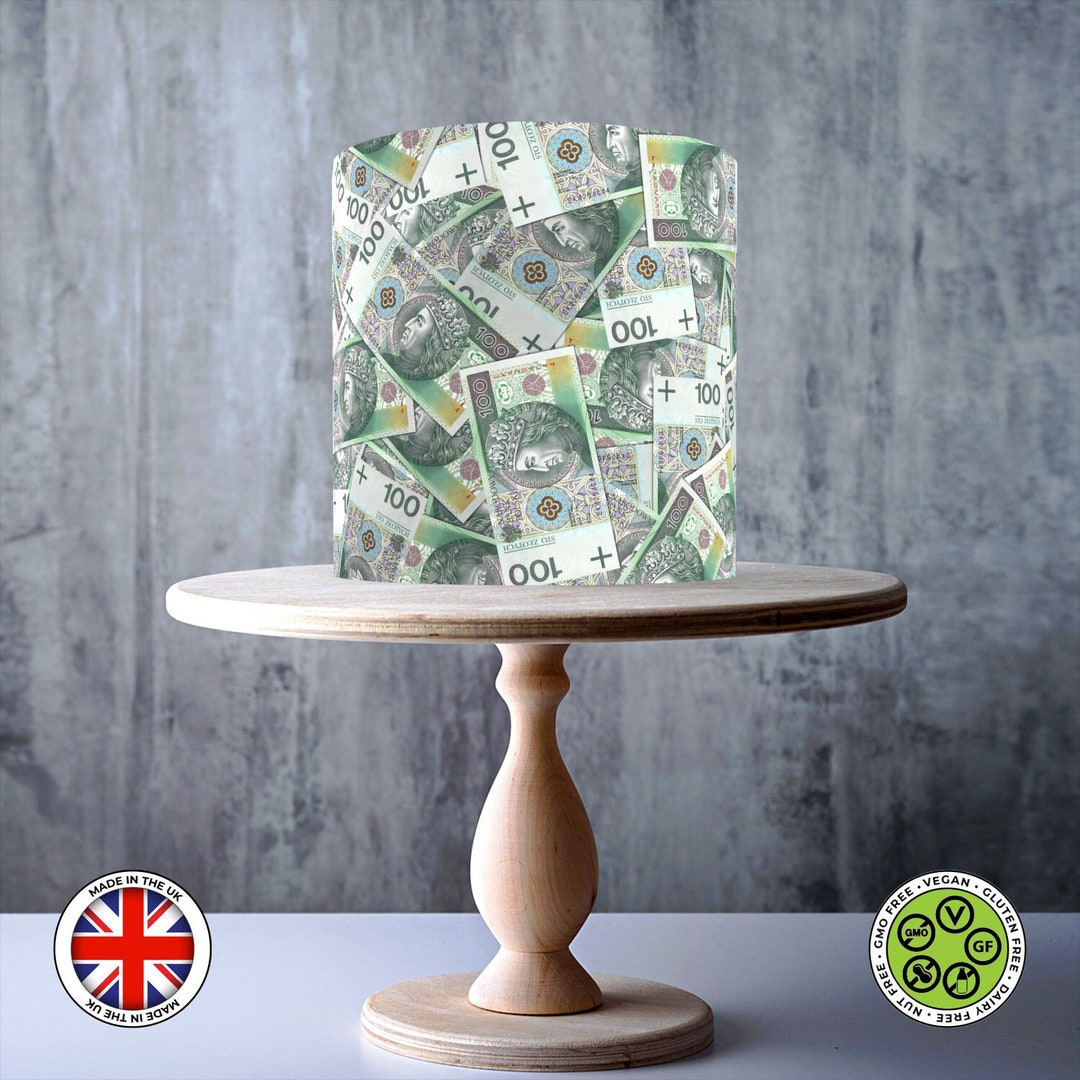 100PLN Polish Zloty Edible Cake Topper – Money Notes Design Wrap ...