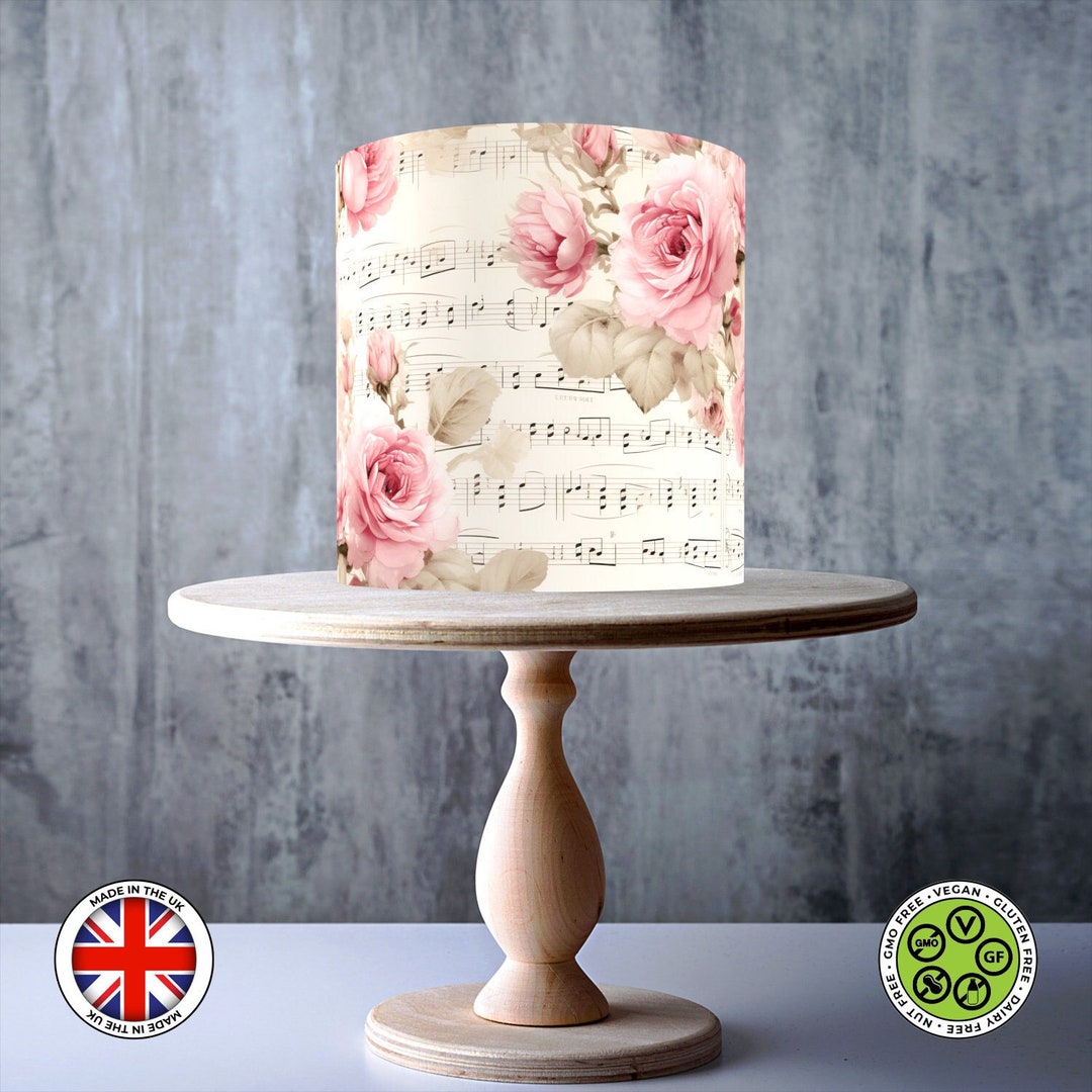 Shabby Chic Floral Musical Notes, Roses Musical Sheets Wrap Around ...