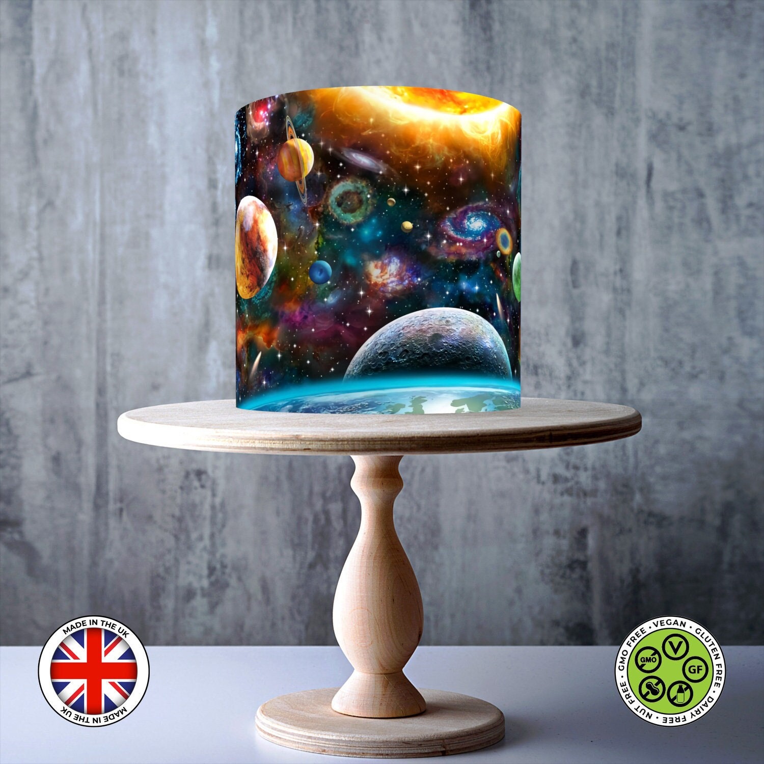 Abstract Solar System Edible Cake Topper – Planet Universe Galaxy ...
