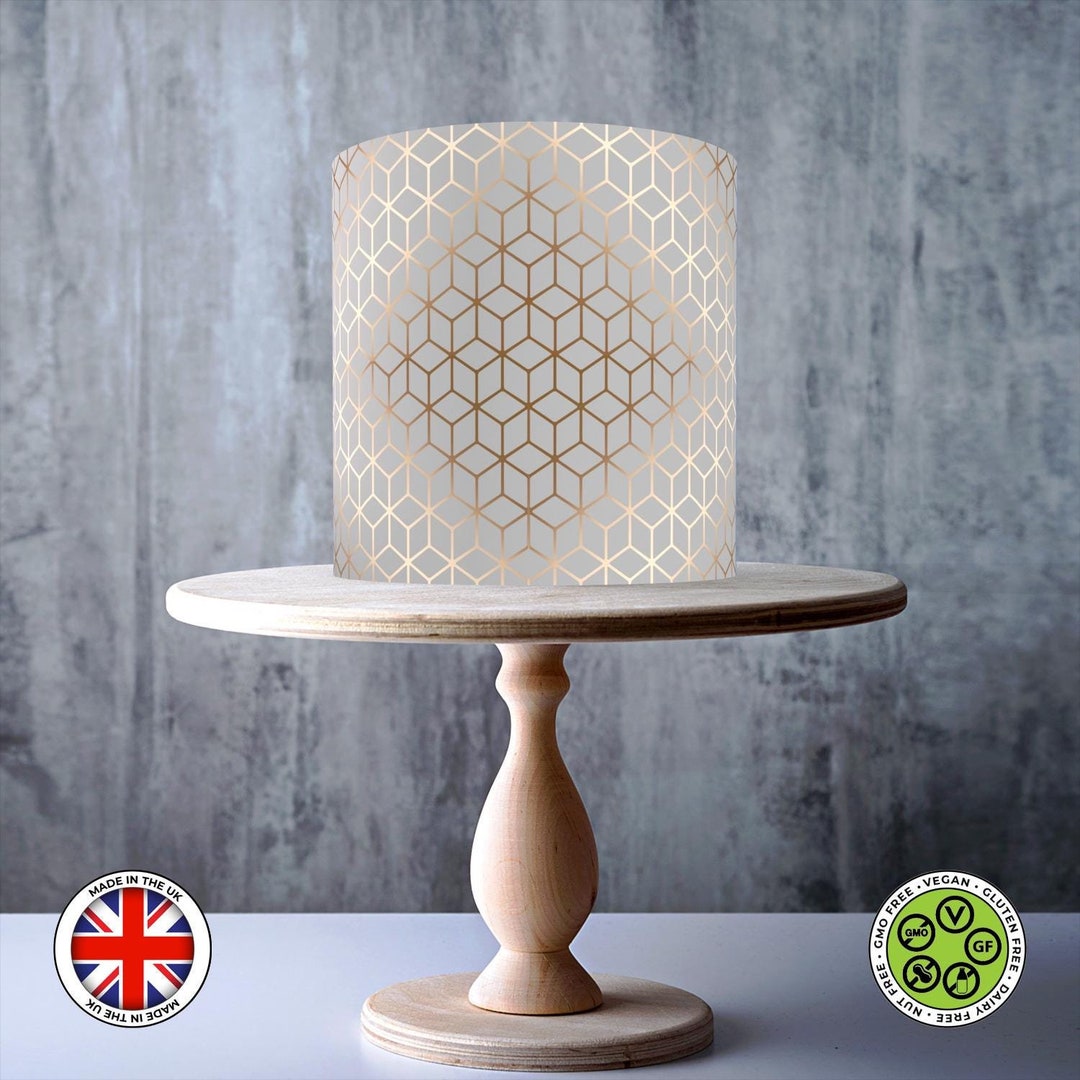 Gold Hexagonal Pattern on a Silver Background Seamless Pattern Wrap ...