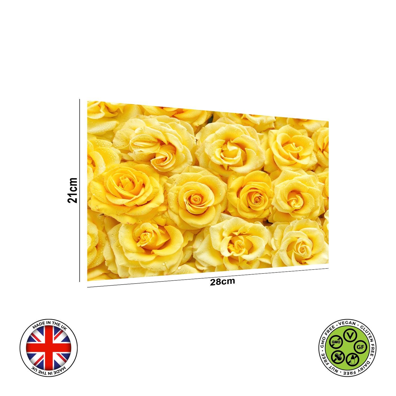 Yellow Rose Edible Cake Topper – Bright Floral Design Wrap - ICING or ...