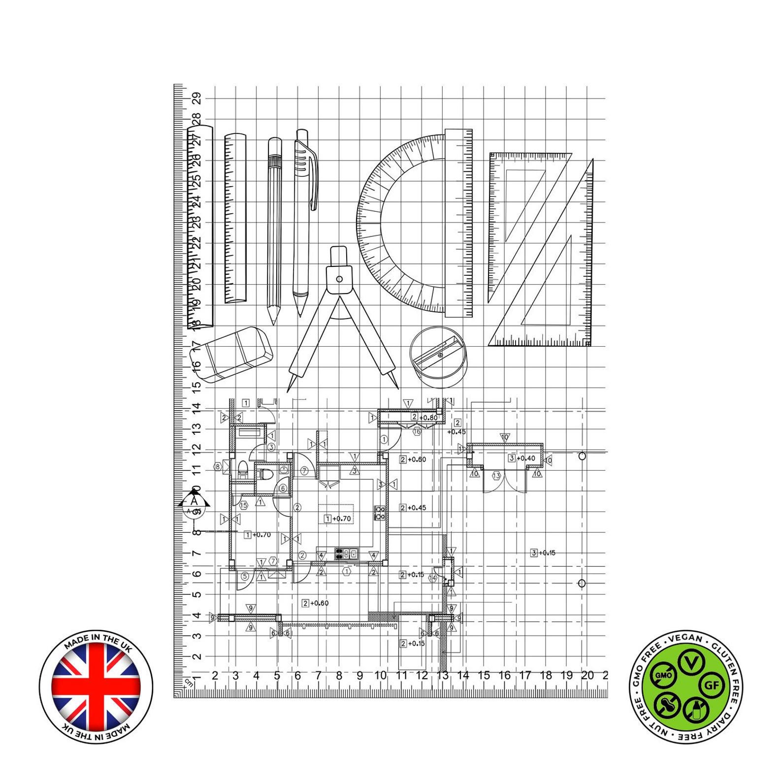 Architectural Theme Edible Print, Blueprint, Drawing Compass ...