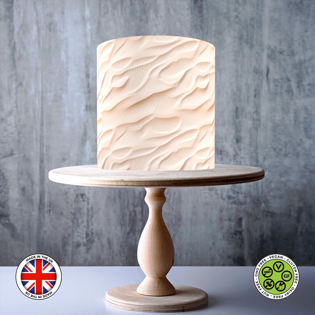 Ivory Sand Dunes Edible Cake Topper – Seamless Beach Sand Texture Wrap ...