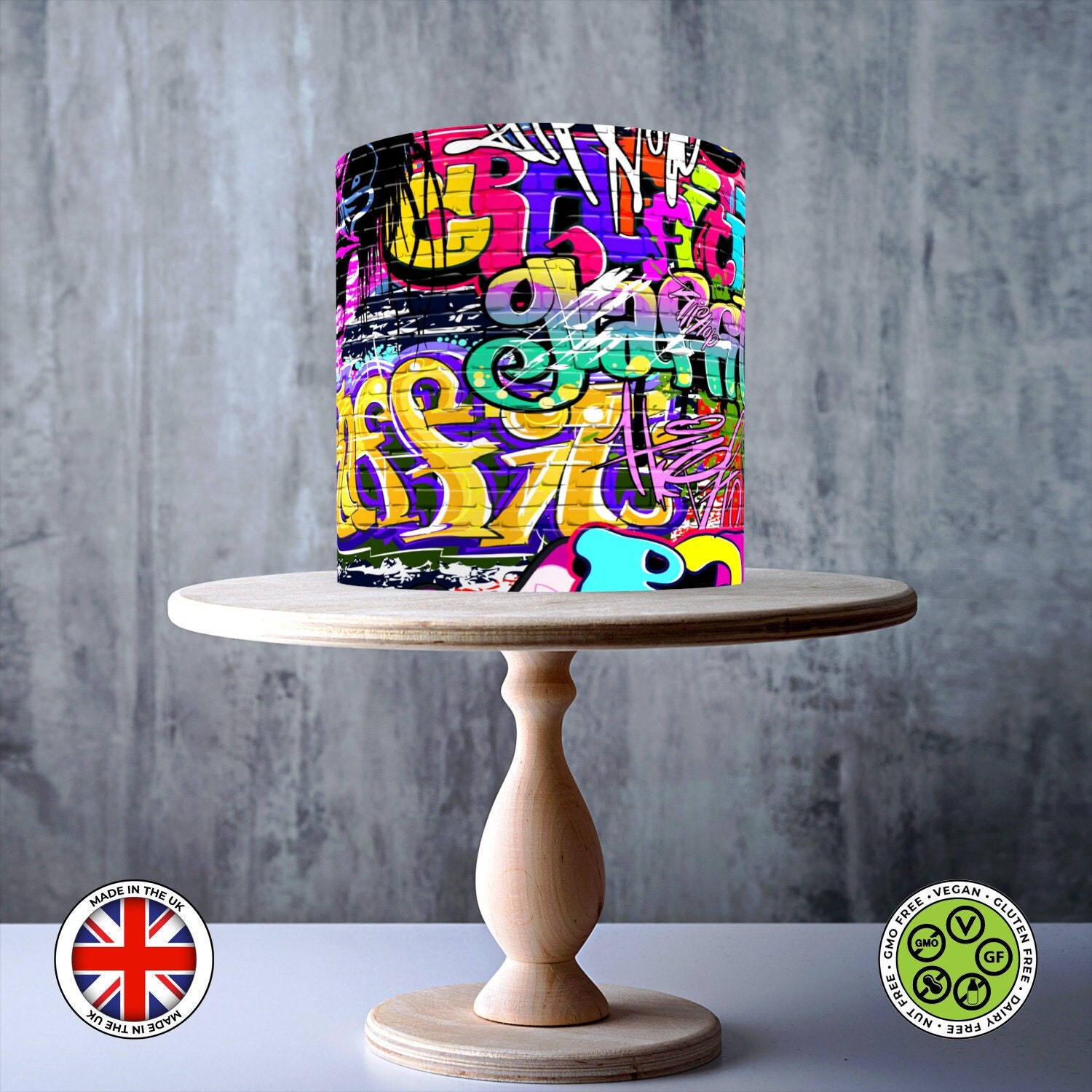 Graffiti Wall Art Wrap Around Edible Cake Topper ICING Sheet - Etsy