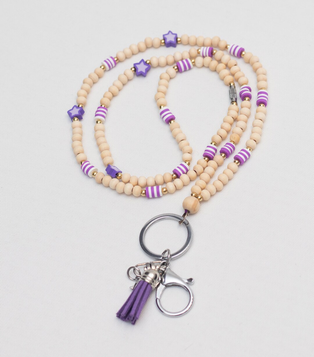 Custom Purple Teacher Wooden Lanyard, Teacher Named Lanyard, Teacher ...