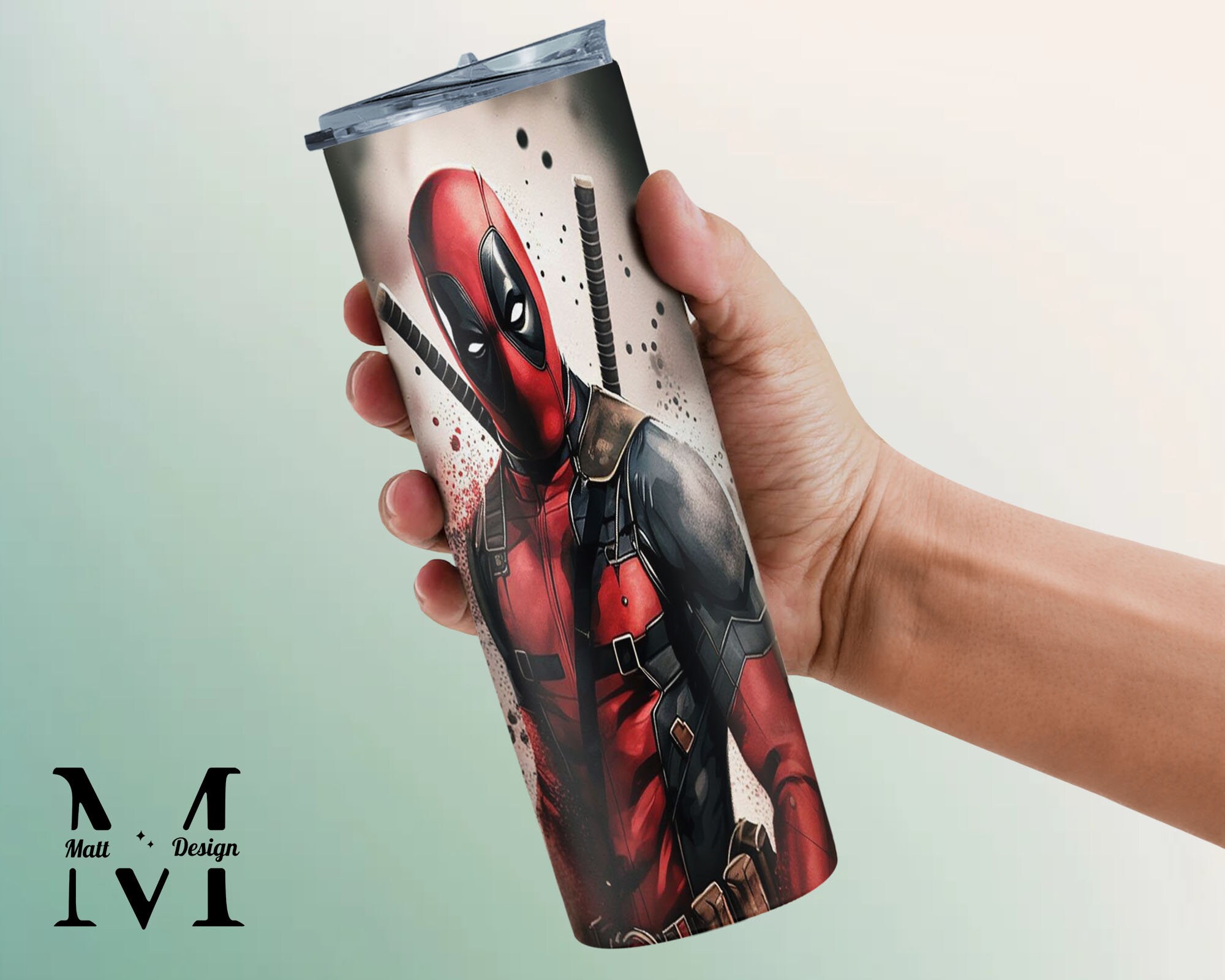 Marvel Deadpool 20oz Skinny Tumbler Sublimation , Design Straight ...