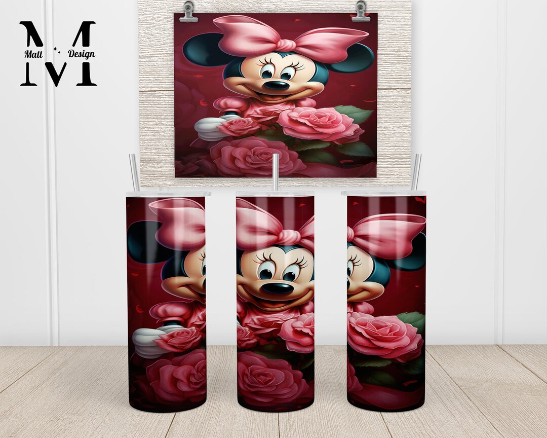 Minnie Mouse Tumbler, 20oz Skinny Tumbler PNG, Minnie Sublimation ...