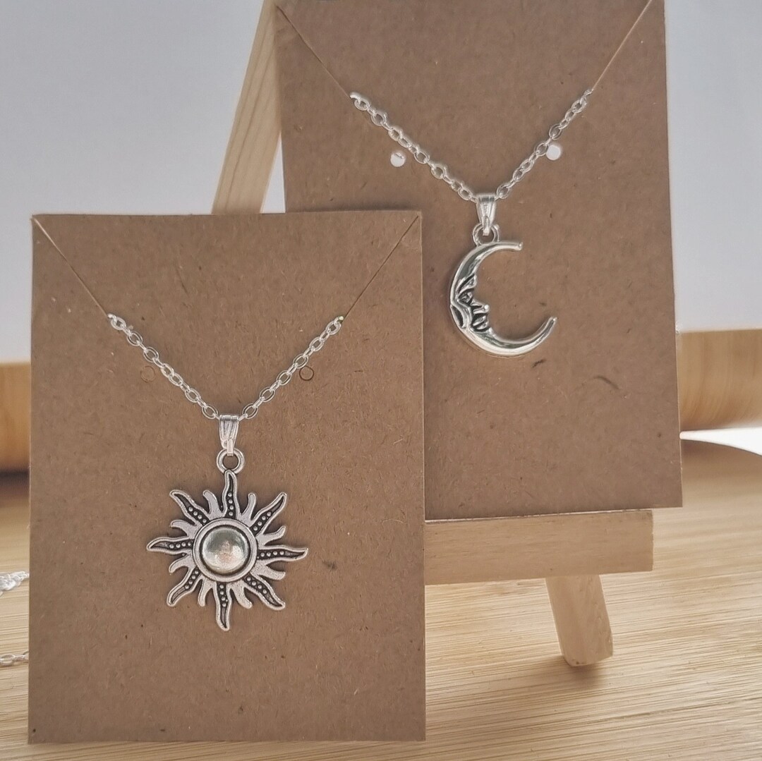Matching Sun and Moon Necklace Set, Silver Matching Necklaces for Best ...