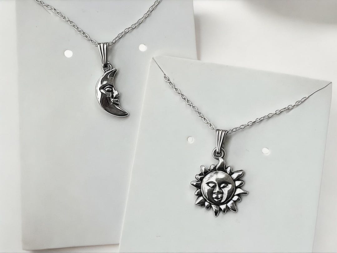 Sun and Moon Necklace Set | Two Set of Matching Necklaces for Couples ...