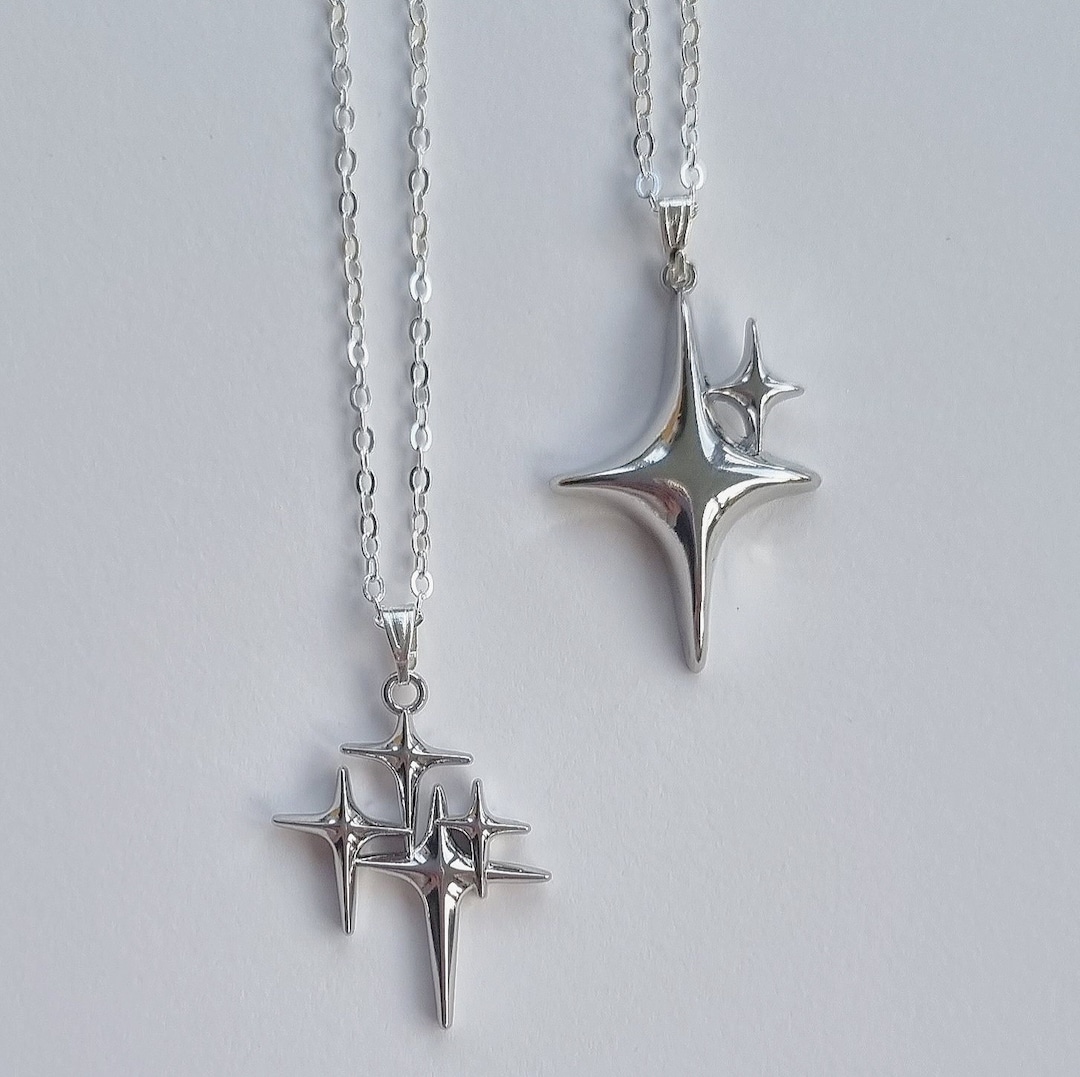 Matching Silver Star Necklace Set, Matching Jewellery Necklace Set for ...