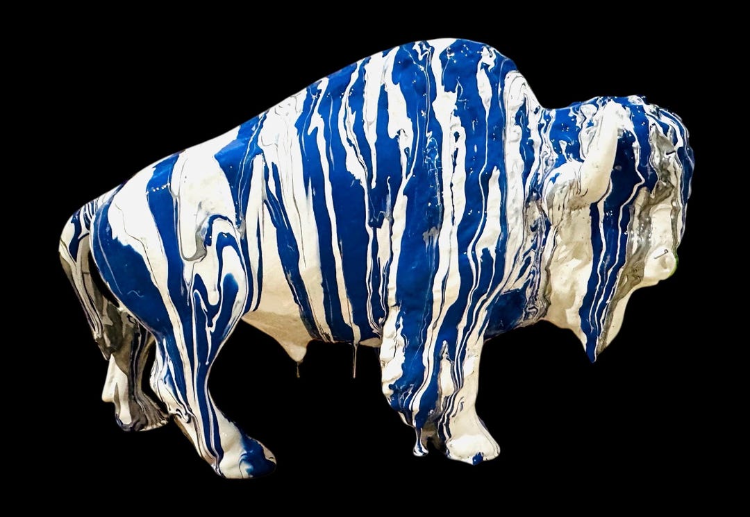 Drip Painted WHITE OUT SERIES Football Buffalo! - Etsy