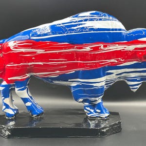 Drip Painted Football Buffalo With Stand! (large; 17 Inches X 10 Inches ...