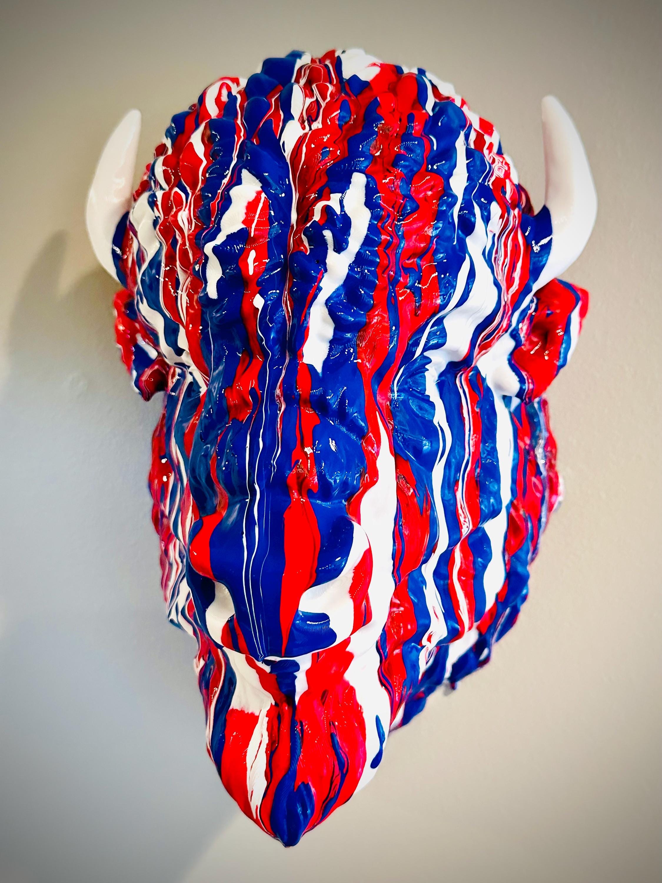 Drip Painted Football Buffalo Head Wall Mount! - Etsy