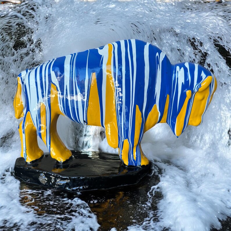Drip Painted Hockey Buffalo With Stand! - Etsy