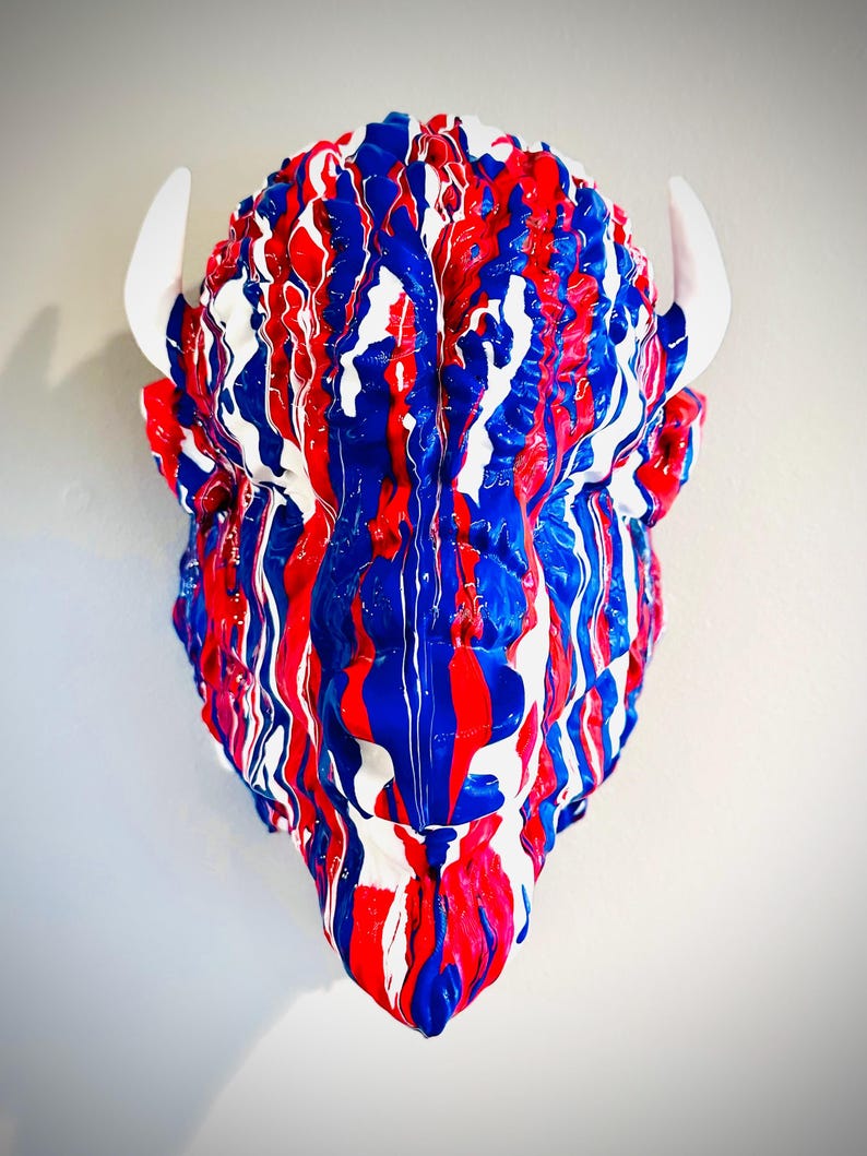 Drip Painted Football Buffalo Head Wall Mount! - Etsy