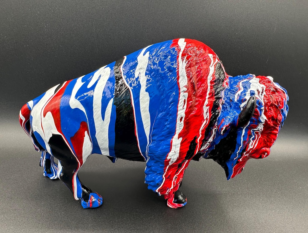 Drip Painted BLACK OUT SERIES Football Buffalo! - Etsy