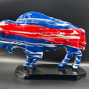 Drip Painted Football Buffalo With Stand! (large; 17 Inches X 10 Inches ...