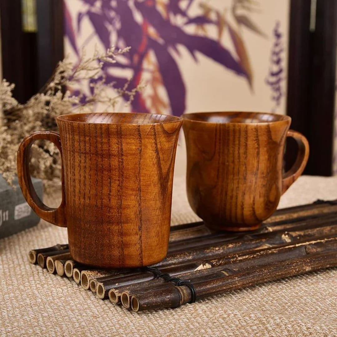 Japanese Mug | Japanese Style Jujube Wood Coffee Mug | Natural Wooden ...