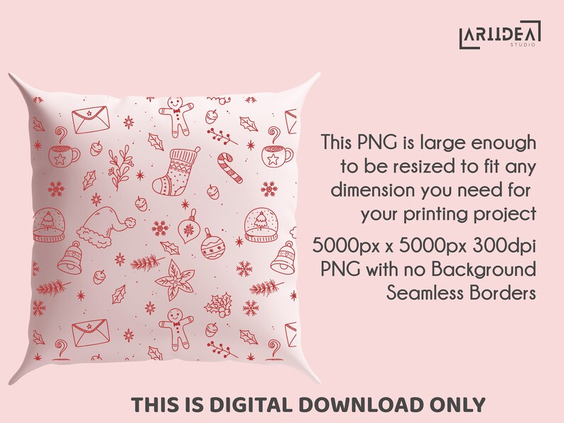 Cute Red Line Christmas Doodle Seamless Pattern INSTANT - Etsy Australia