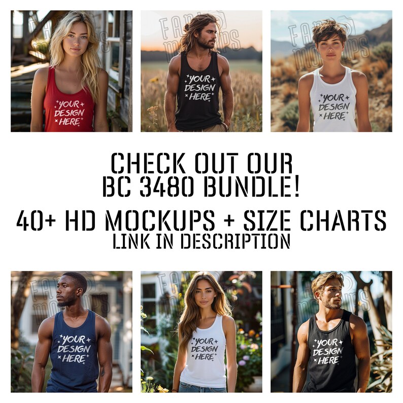 Natural Bella Canvas 3480 Mockup Bella Canvas Mockups Beige Tanktop ...
