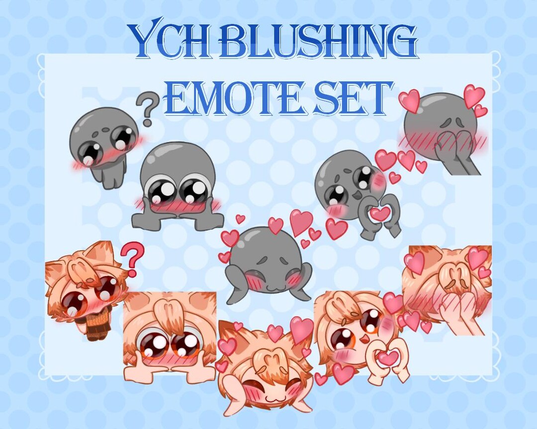 YCH Blushing Emote Set | Commission Custom Twitch, Discord, Youtube ...