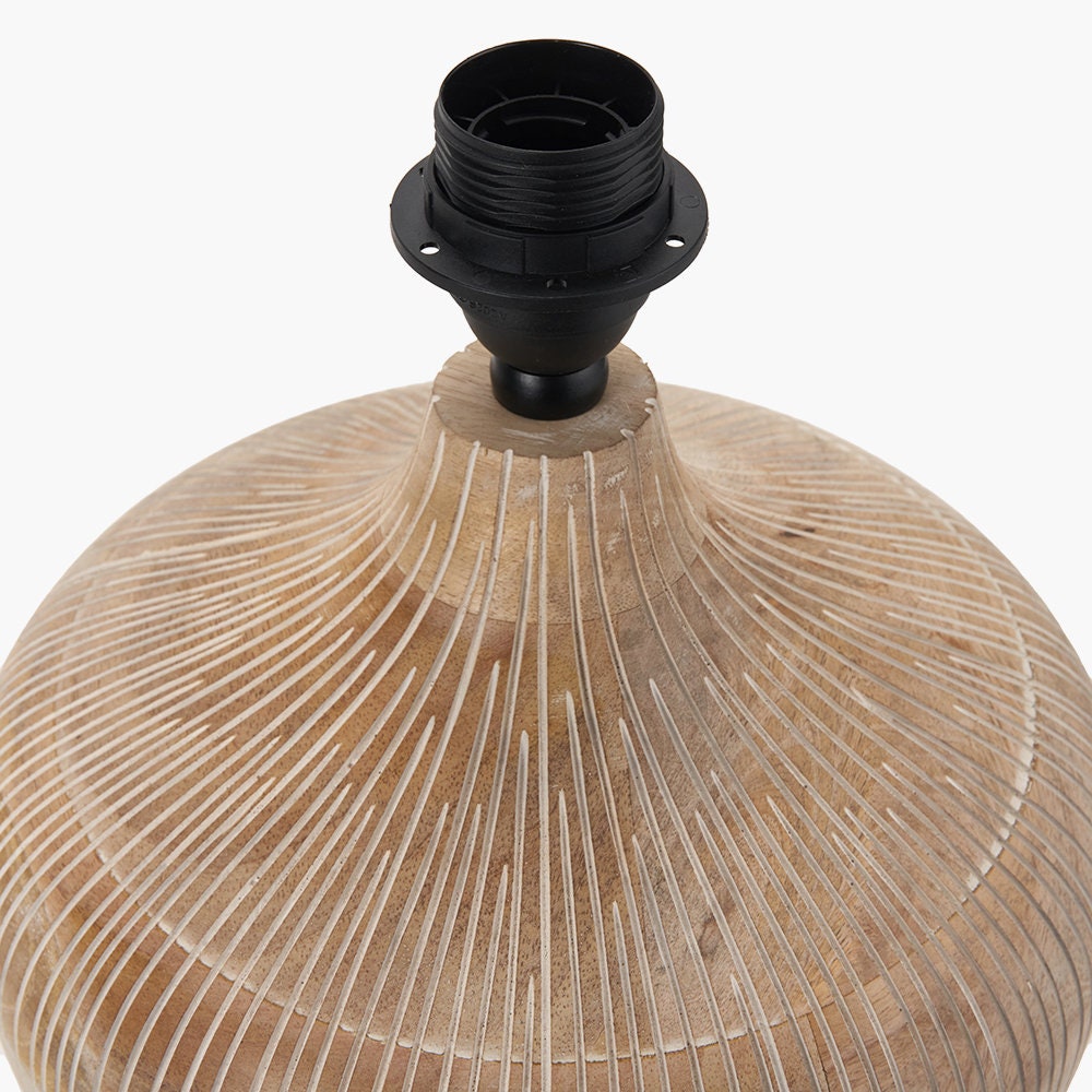 Boho Mango Wood Table Lamp Coastal Natural Wash Wood Textured Table ...