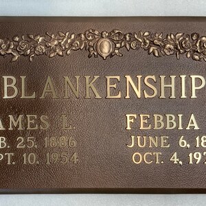 12"x24" Upper Floral Garland Bronze Grave Marker - Etsy