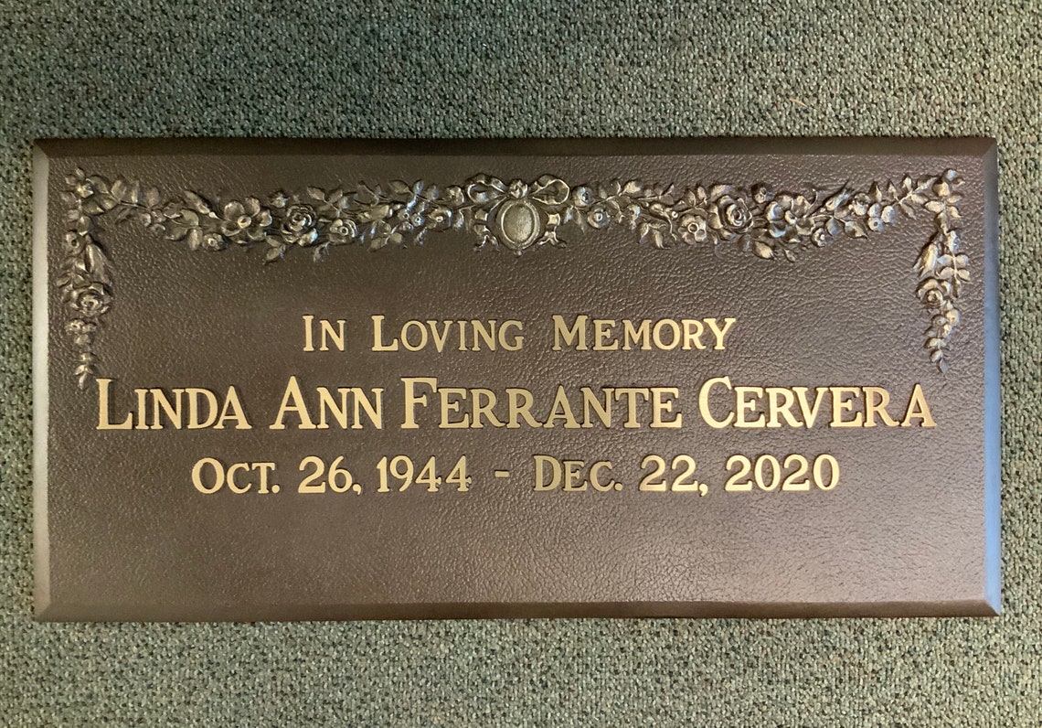 12"x24" Upper Floral Garland Bronze Grave Marker - Etsy
