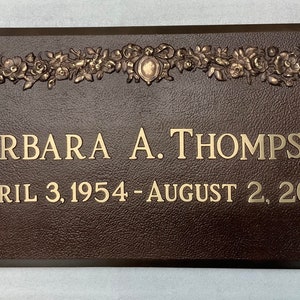 12"x24" Upper Floral Garland Bronze Grave Marker - Etsy